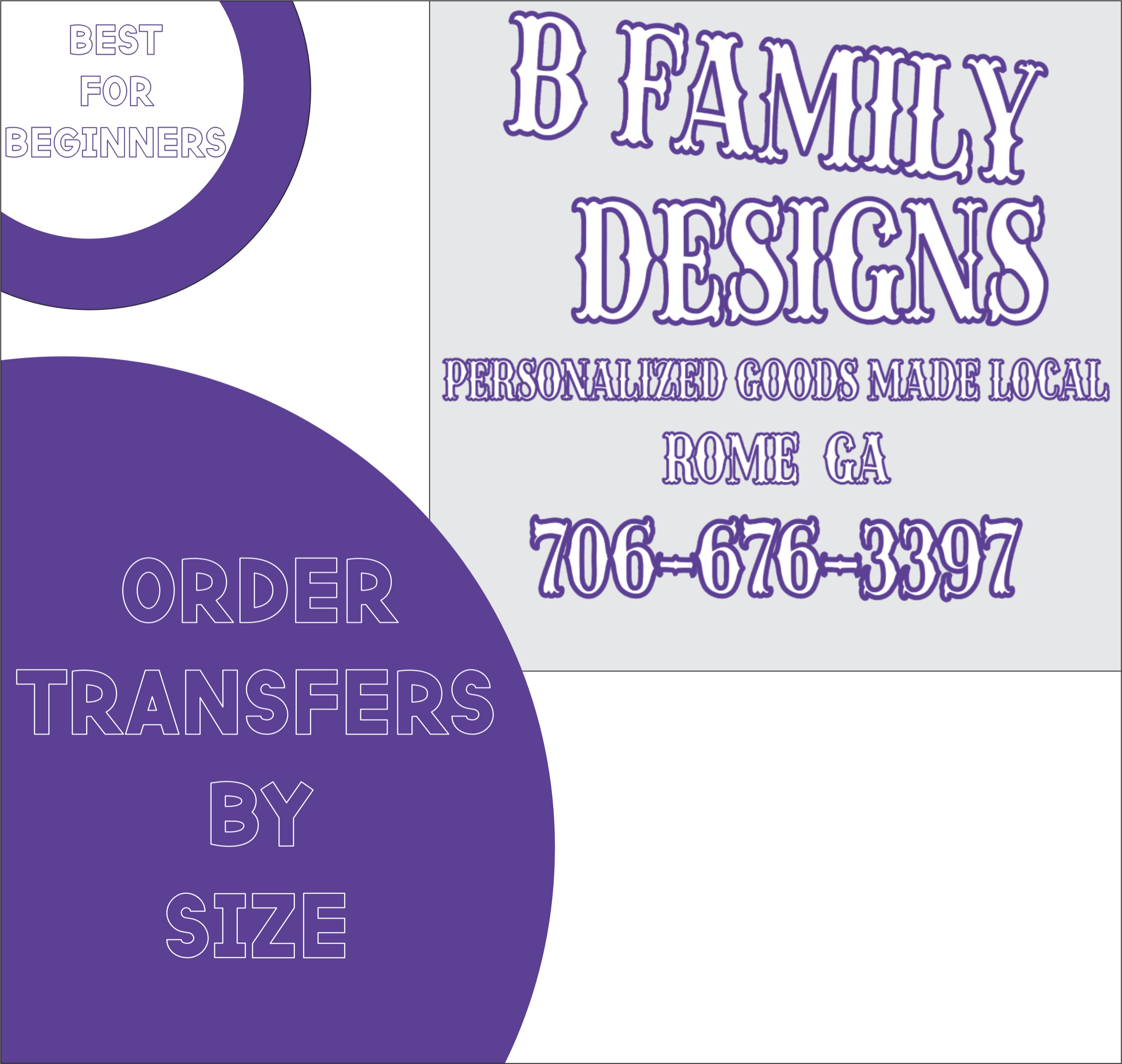 Transfers By Size – B Family Designs